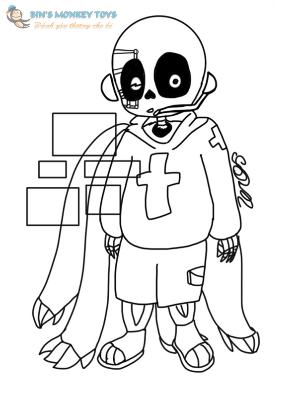 Bộ tranh tô màu Sans ngầu, cute và đáng yêu nhất quả đất