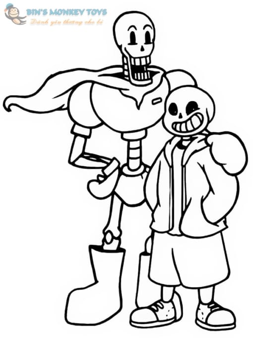 Bộ tranh tô màu Sans ngầu, cute và đáng yêu nhất quả đất