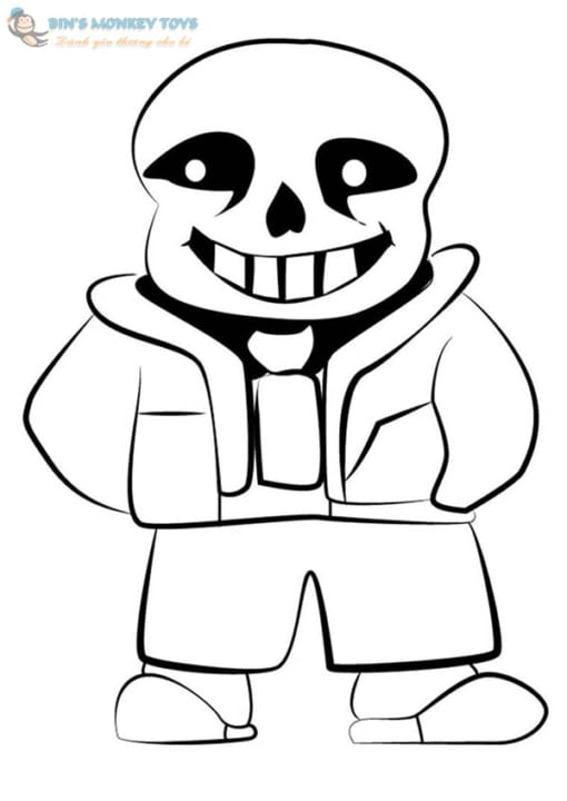 Bộ tranh tô màu Sans ngầu, cute và đáng yêu nhất quả đất