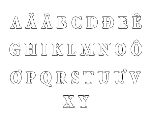 Trọn Bộ Tranh Tô Màu 29 Chữ Cái Tiếng Việt Cho Bé Tập Tô Màu