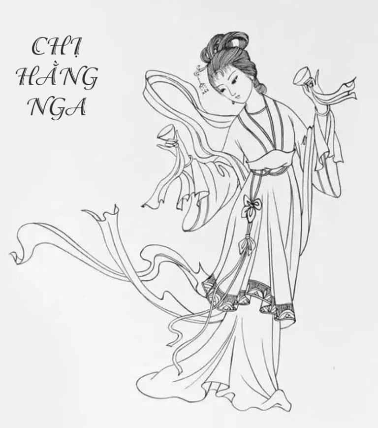 199+ Bức Tranh Tô Màu Chị Hằng Nga Xinh Đẹp Nhìn Là Đắm