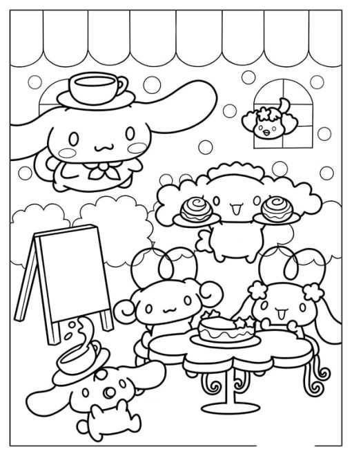 Tải 100 tranh tô màu Cinnamoroll cute, đẹp nhất dành cho bé