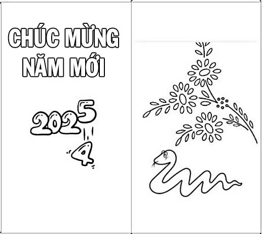 Tuyển tập mẫu tranh tô màu Lì Xì tết 2025 cực đẹp