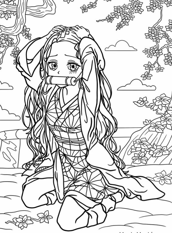 Bộ sưu tập tranh tô màu Nezuko đẹp xuất sắc, cập nhật 2025